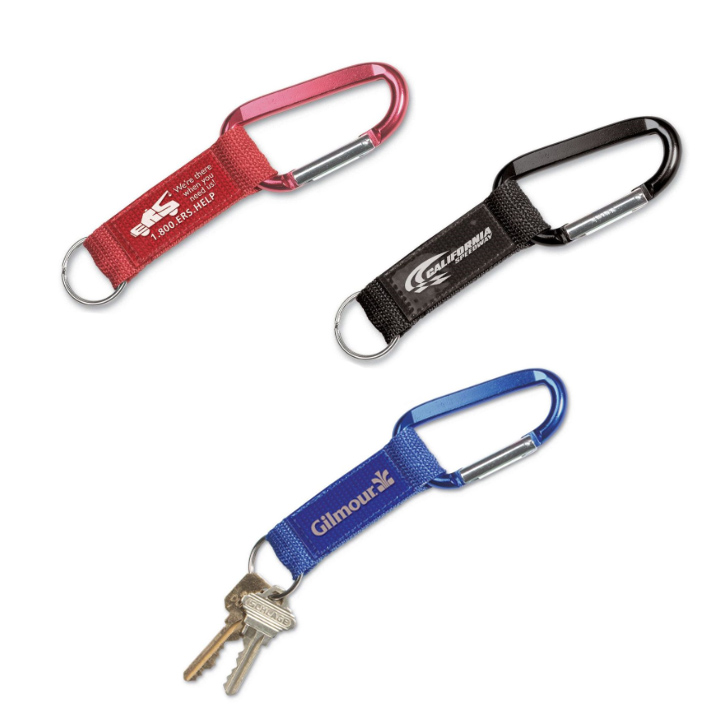 Promotional Steel Carabiner Tag with Strap