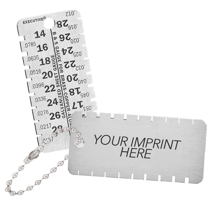 Custom Imprinted Metal Thickness Gauge - Brass, Copper, Aluminum ...
