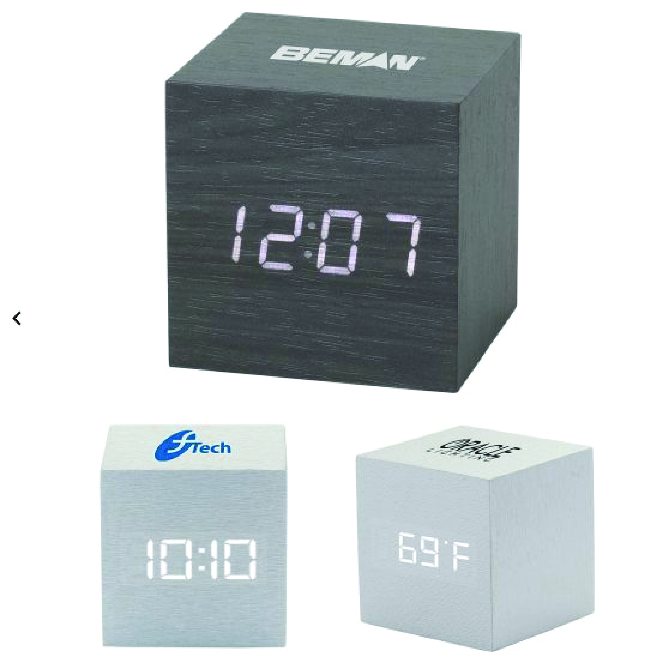 Custom Imprinted Metallic Cube Clock