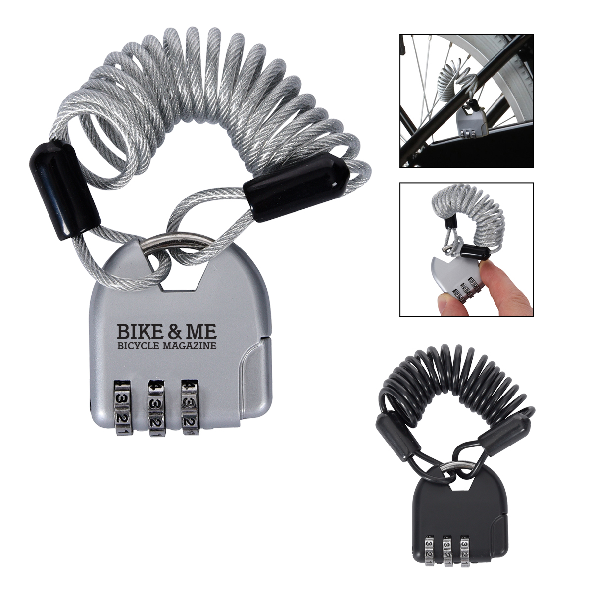 Custom Imprinted Secure Combination Lock with Coil Cable