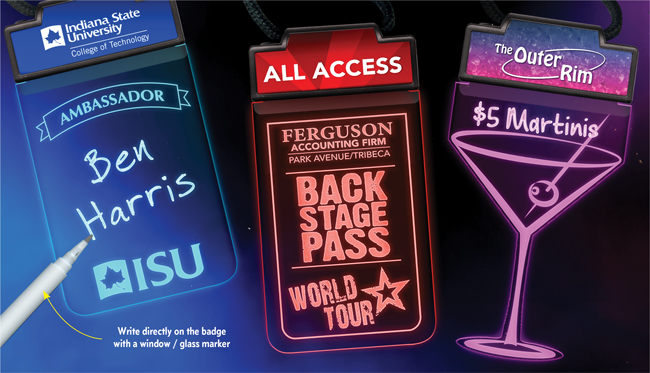 Custom Printed LED Deluxe Lighted Badge