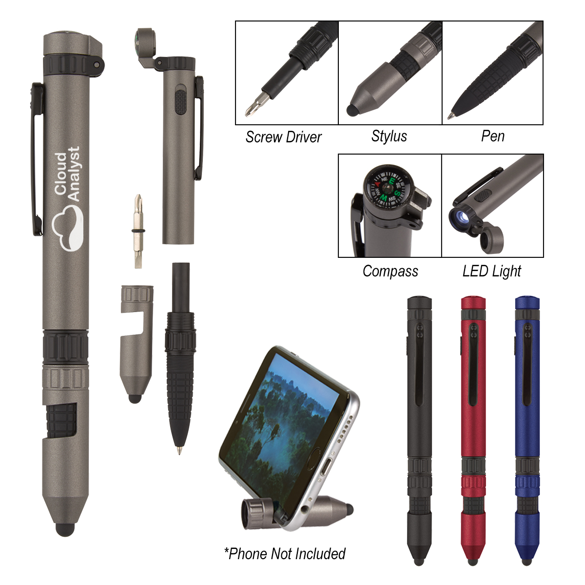 Custom Imprinted 6-in-1 Multi Tool Pen