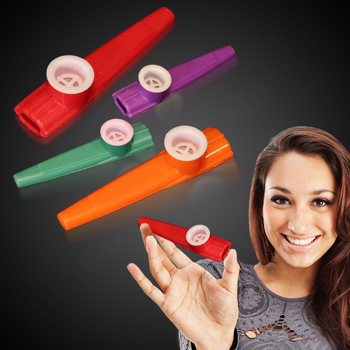 Custom Printed Colorful Plastic Kazoo