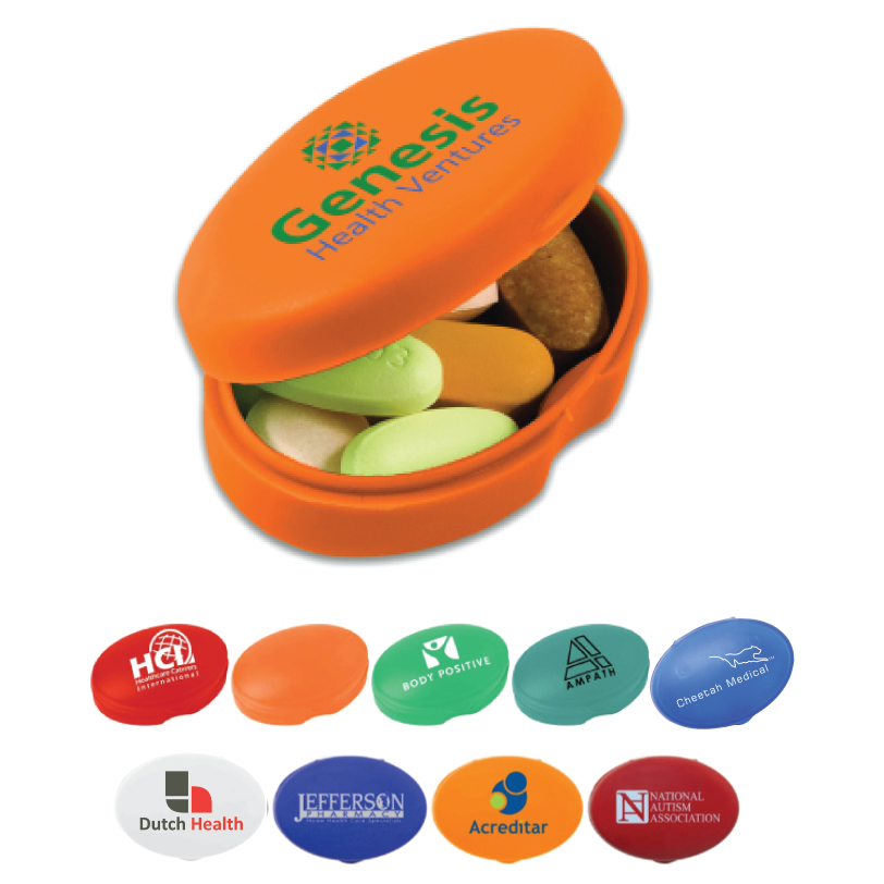 Custom Printed Oval Pill Box