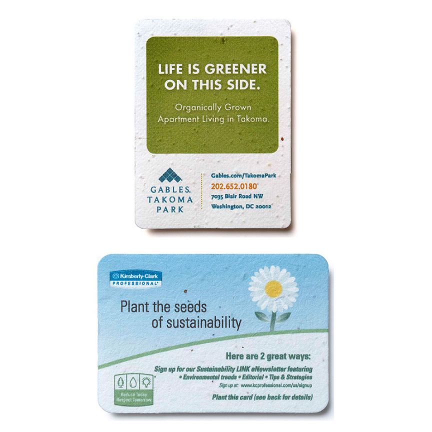 Imprinted 3 x 4 Small Eco Friendly Seed Paper Postcard