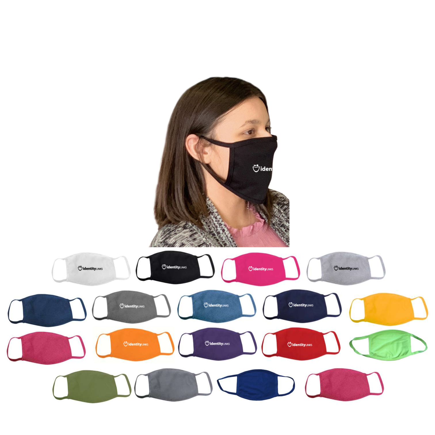 PRINTED USA-Made 100% Cotton Face Maskwith Logo