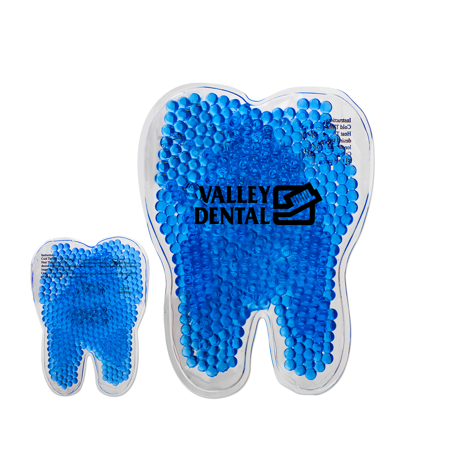 Custom Imprinted Tooth Shaped Hot/Cold Gel Ice Pack