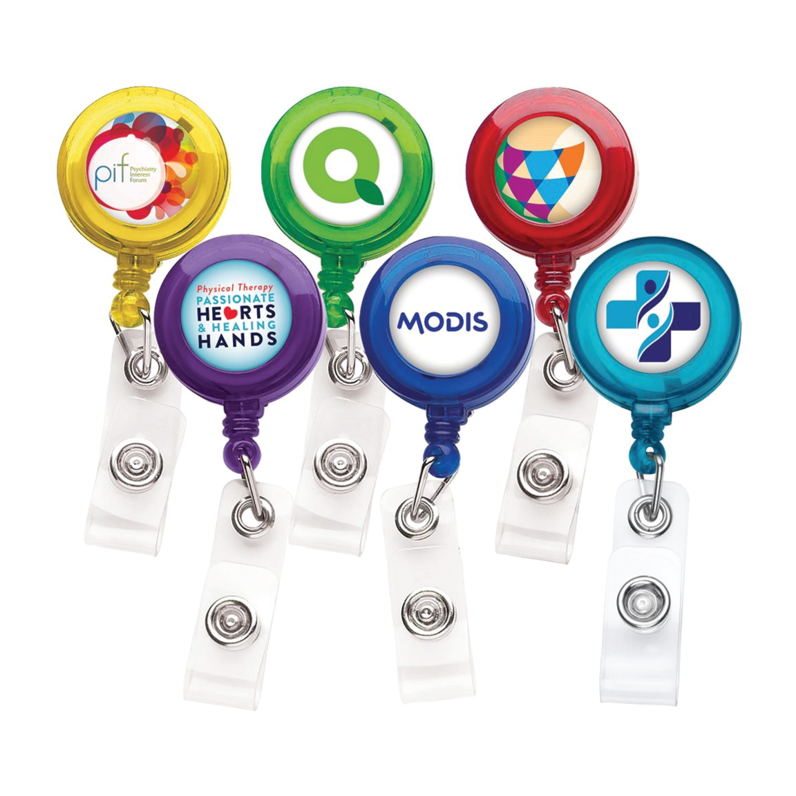 Promotional Premium Round Badge Reel with Belt Clip