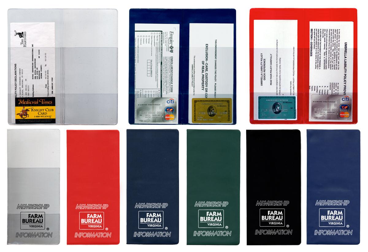 Imprinted Policy and Document Holders w/4 clear pockets