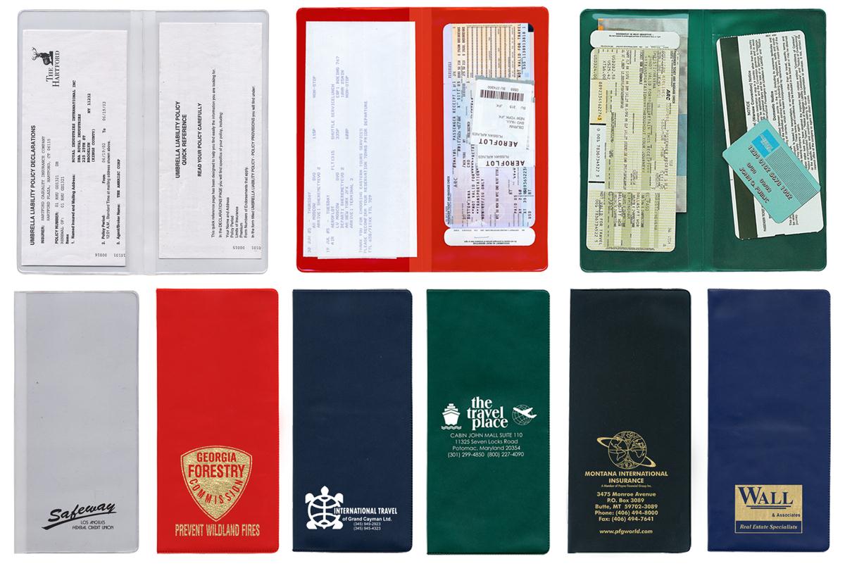 Dual Pocket Policy Holder With 2 Clear Full Pocketswith Logo