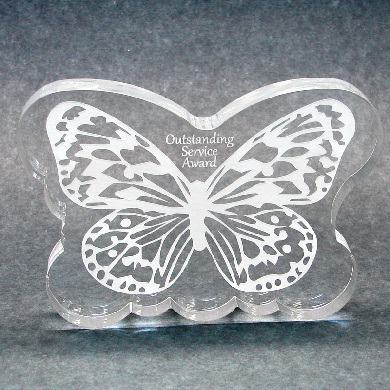 Promotional Butterfly Shaped Acrylic Awards/Paperweight