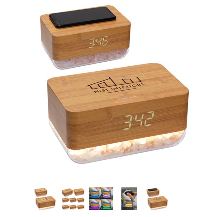 Promotional Dawn Alarm Clock with Himalayan Salt Lamp and Wireless ...