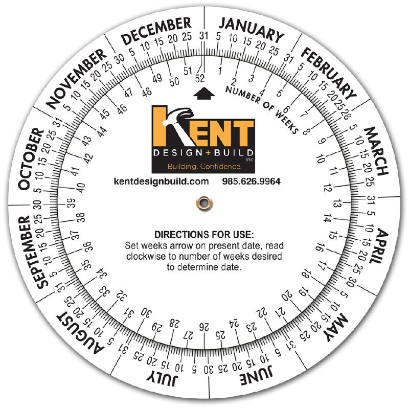 Promotional 4" Double Wheel Date Calculator