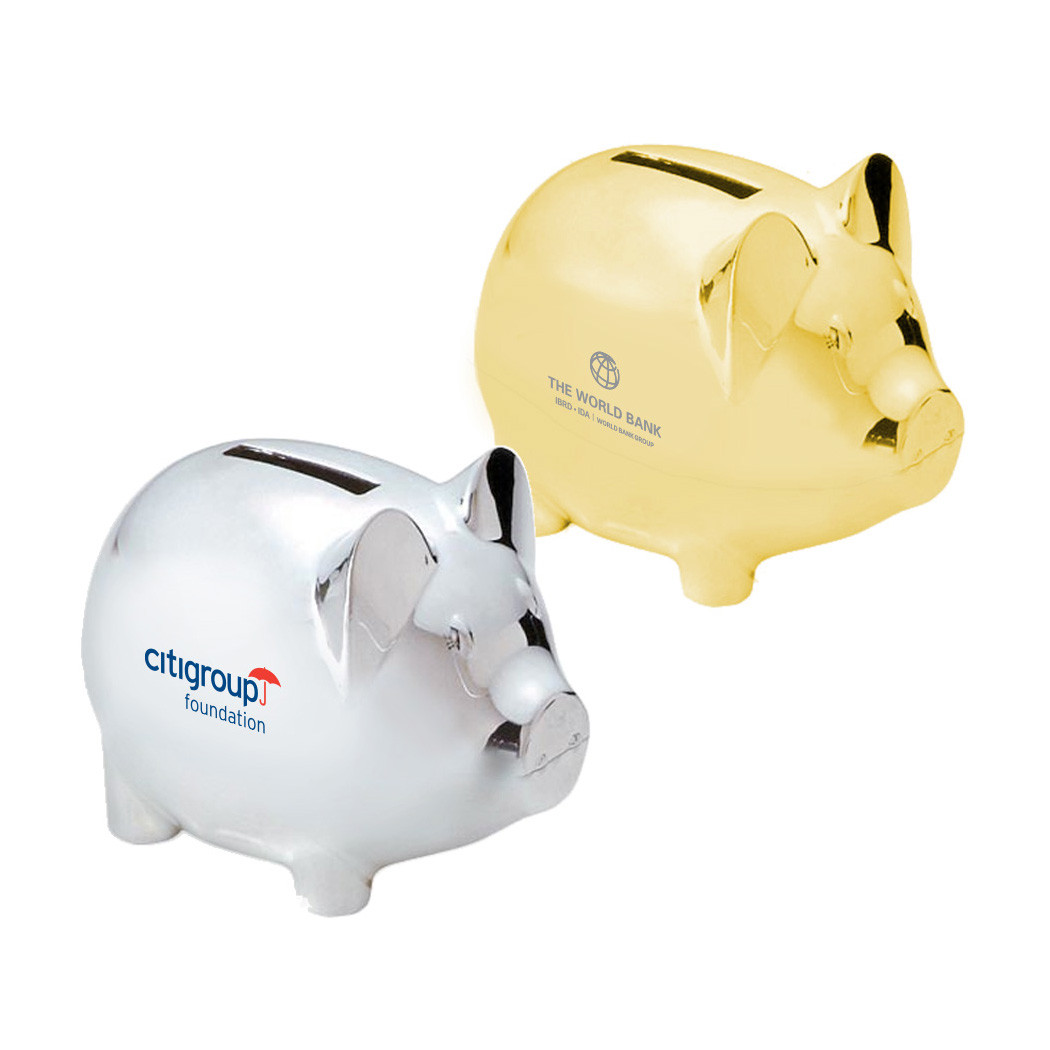 Custom Printed Metal Piggy Bank Paper Weight
