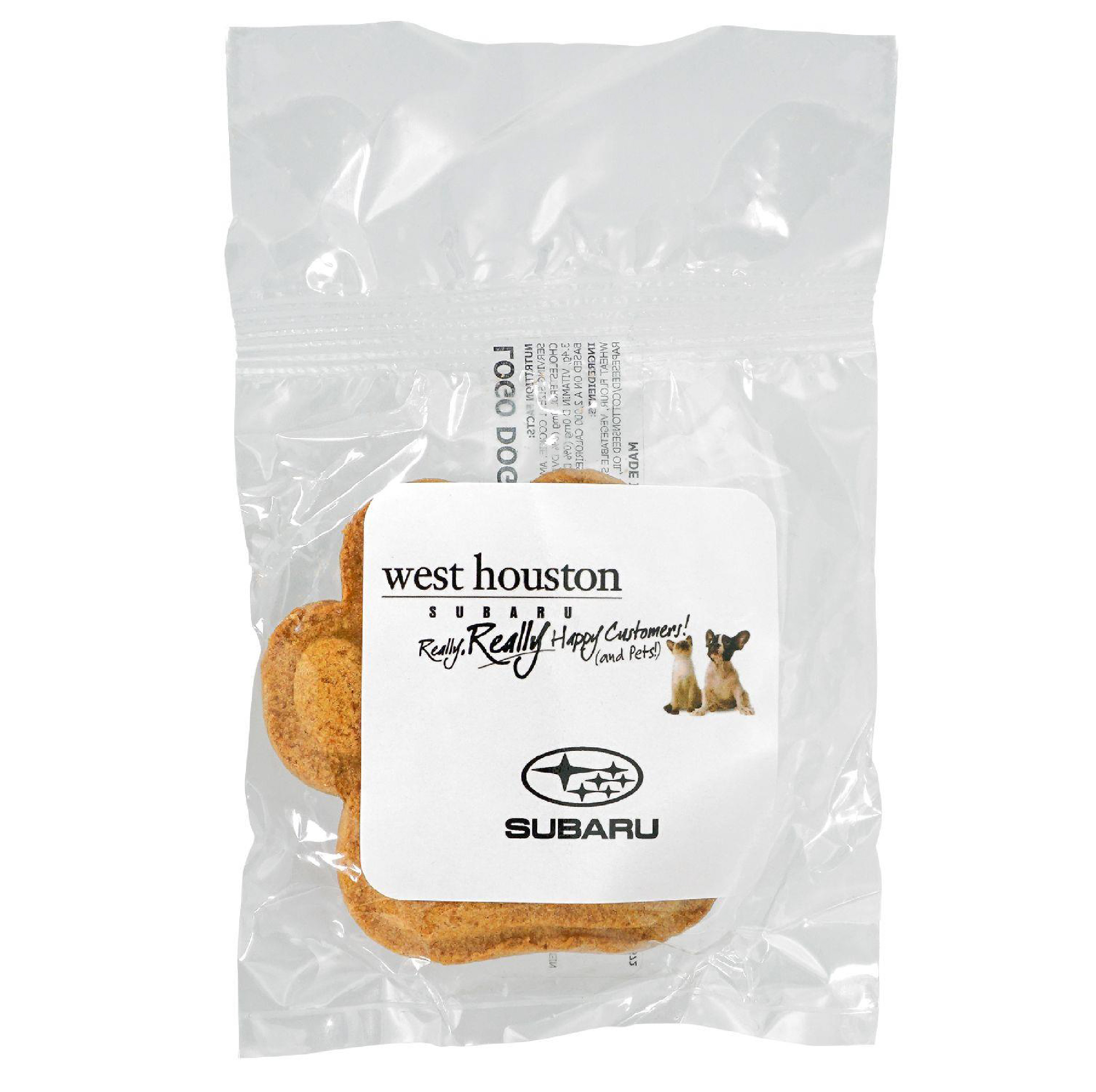 Promotional Paw Print Dog Biscuit with Full Color Label