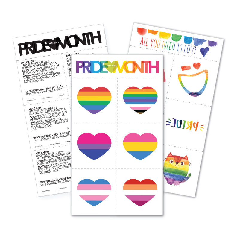 Custom Printed Large Tear-Off Pride Tattoo Sheets