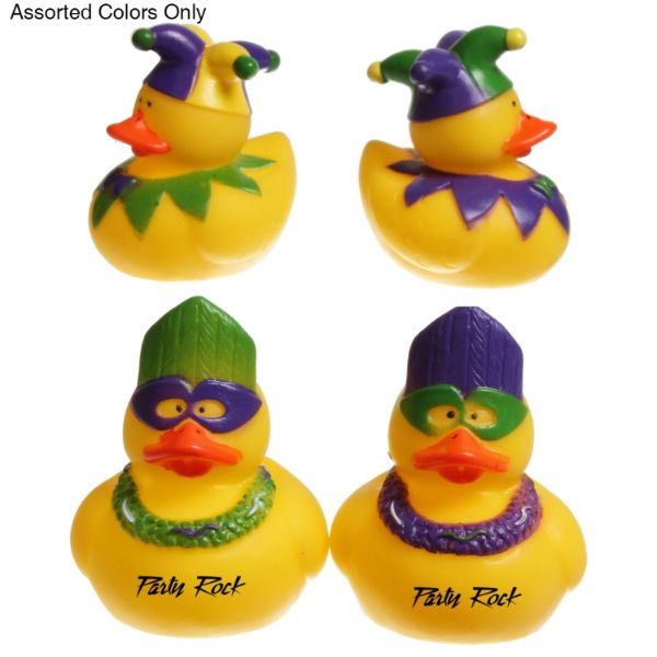 Imprinted Mini Mardi Gras Ducks