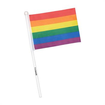 Imprinted Hand Held Rainbow Flag
