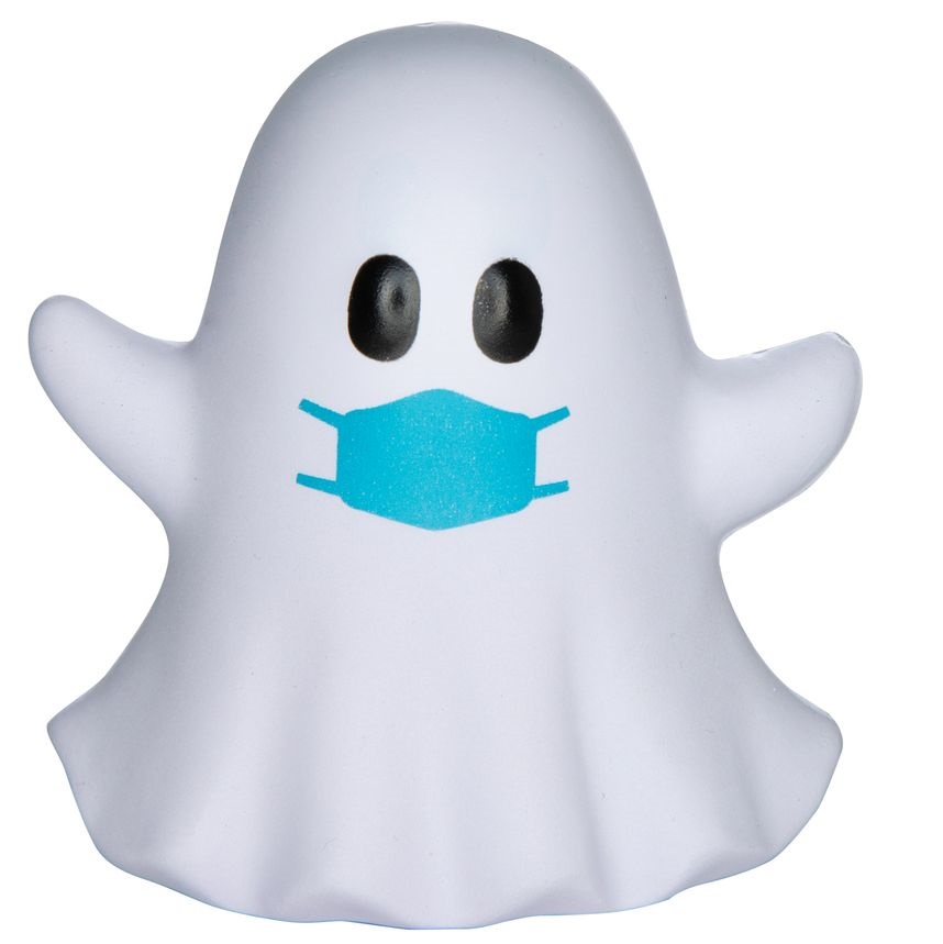 Custom Printed PPE Ghost Emoji Stress Reliever