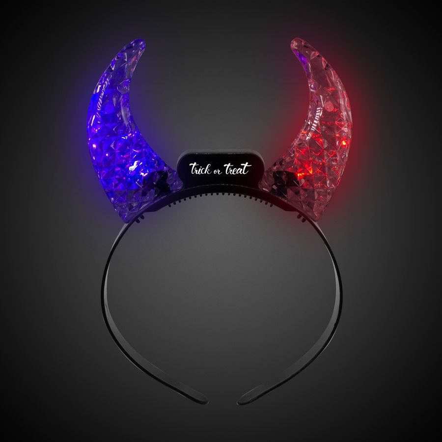 Branded Imprint Crystal Light Up Devil Horns