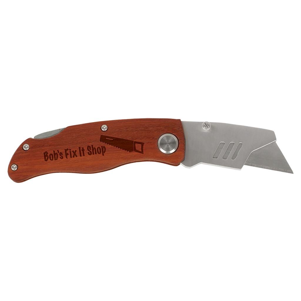Promotional Executive 4" Wood Handle Utility Knife