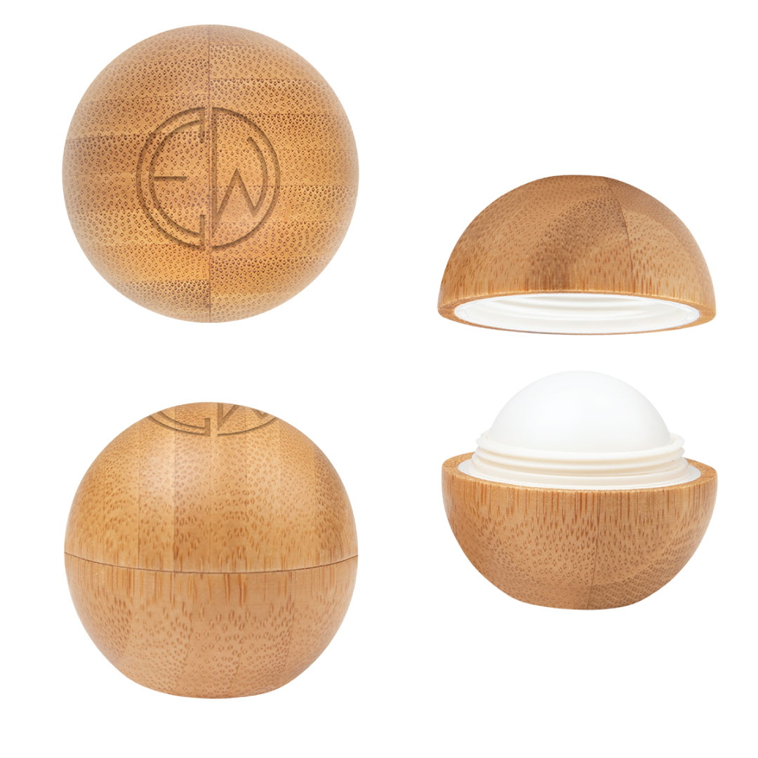Evergreen Bamboo Chapstick Ballwith Logo