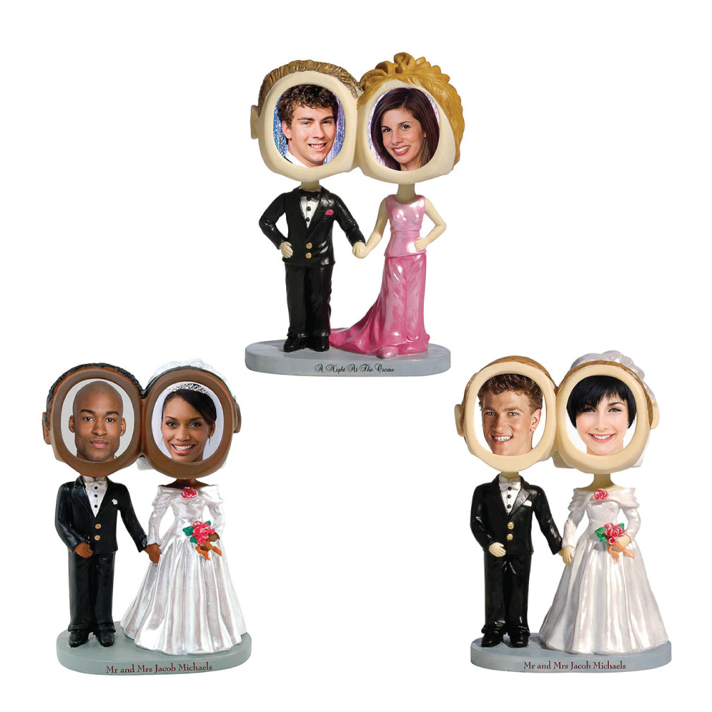 Custom Printed Bobblehead Couple Photo Face Frames
