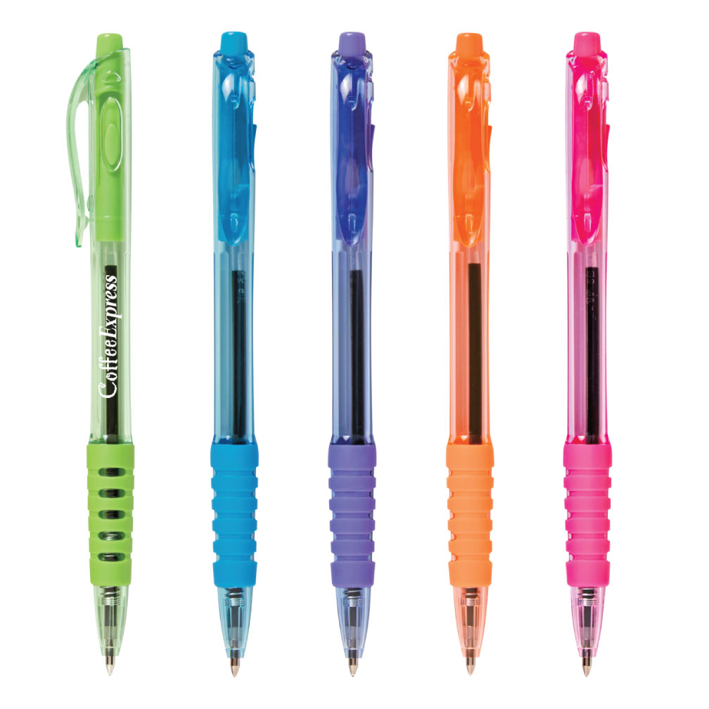 Imprinted Logo Tropics Retractable Slide Pen