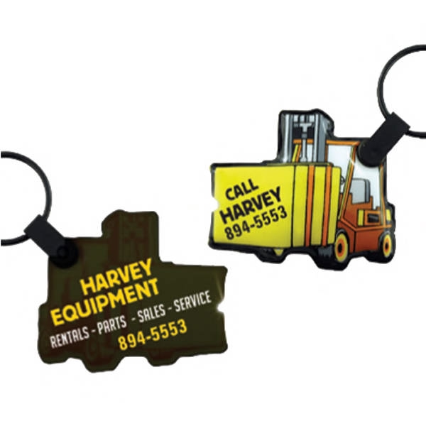 Promotional Fork Lift Construction Truck Key Tag Light