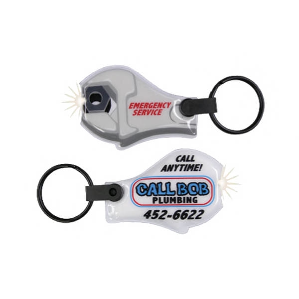 Imprinted Wrench Shaped Key Tag Light