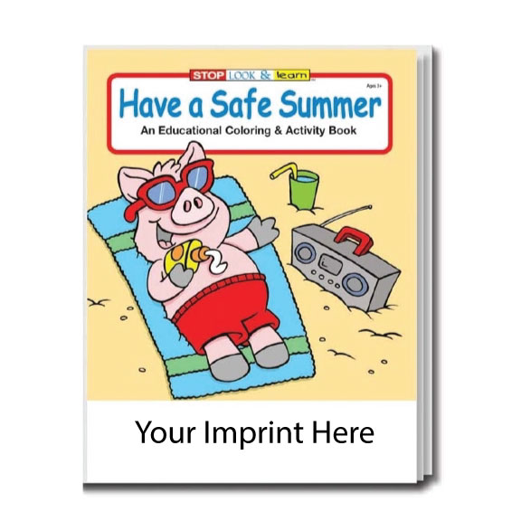 Custom Printed "Have A Safe Summer" Coloring Book