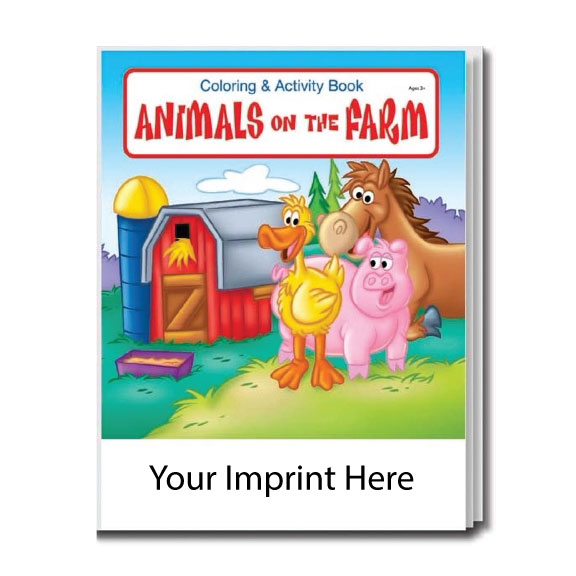 Custom Printed "Animals On The Farm" Coloring Book