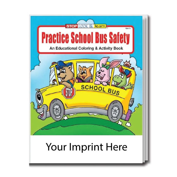 Custom Printed "Practice School Bus Safety" Coloring Book