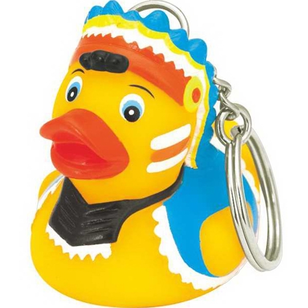 Custom Printed Indian Chief Duck Keychain
