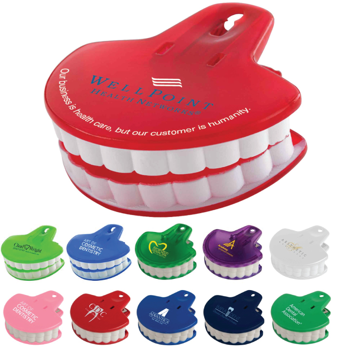 Teeth Shaped Clip For Dental Marketing Imprinted