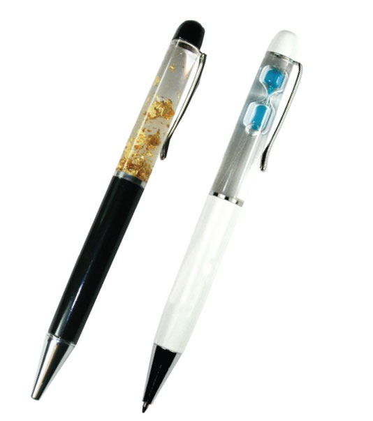 Floating Gold Dust/Sand Ballpoint Penswith Logo