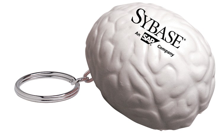 Imprinted Brain Stress Reliever Keychain