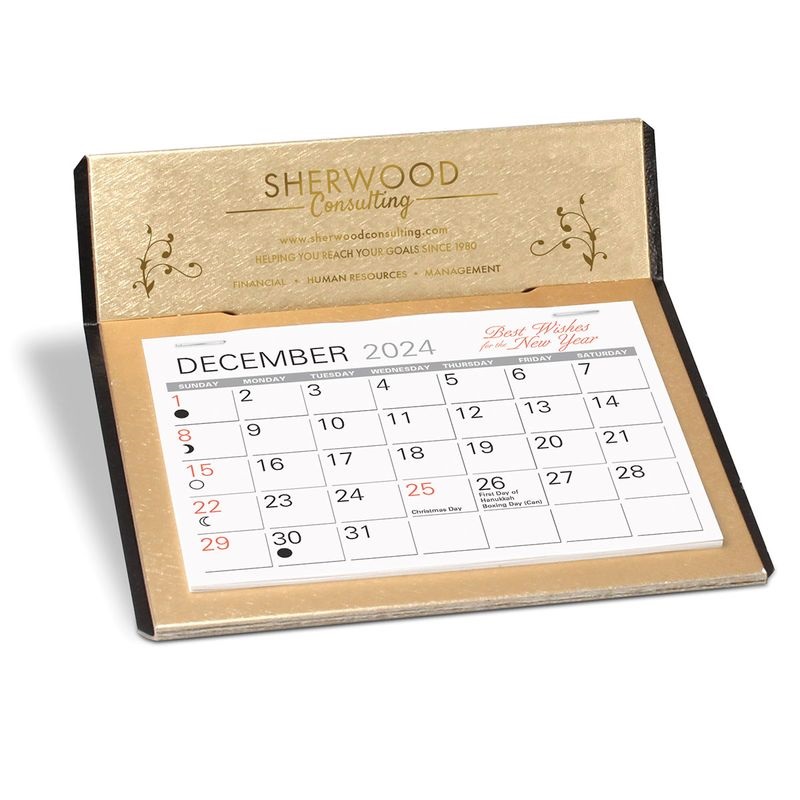 Promotional Gold Desk Calendar