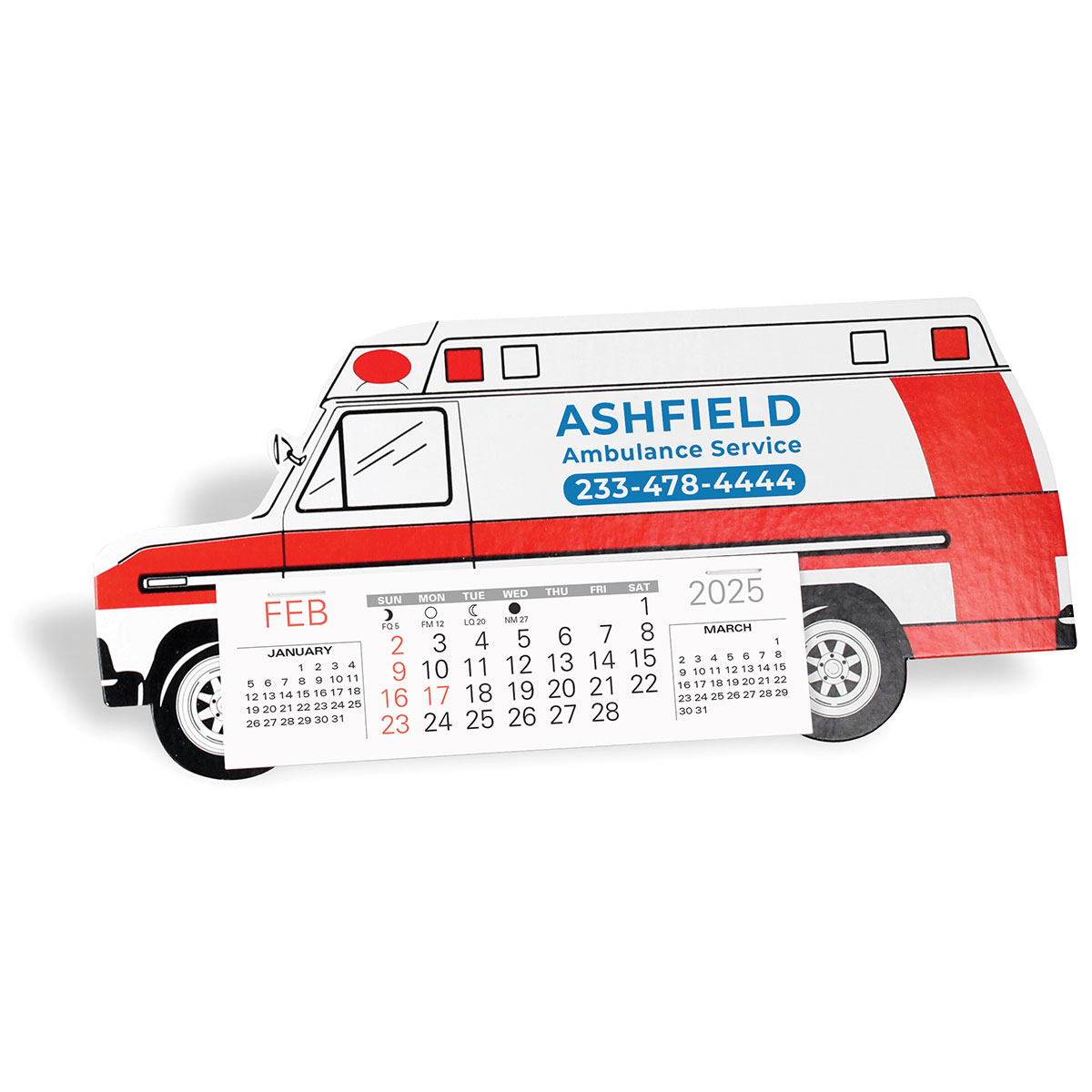 Promotional Ambulance Shaped Desk Calendar