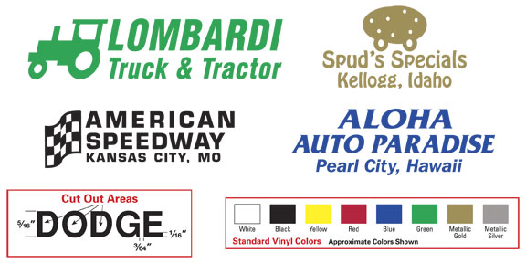 Custom Printed Vinyl Cutout Car Decals (More than 12 Cutout Areas)