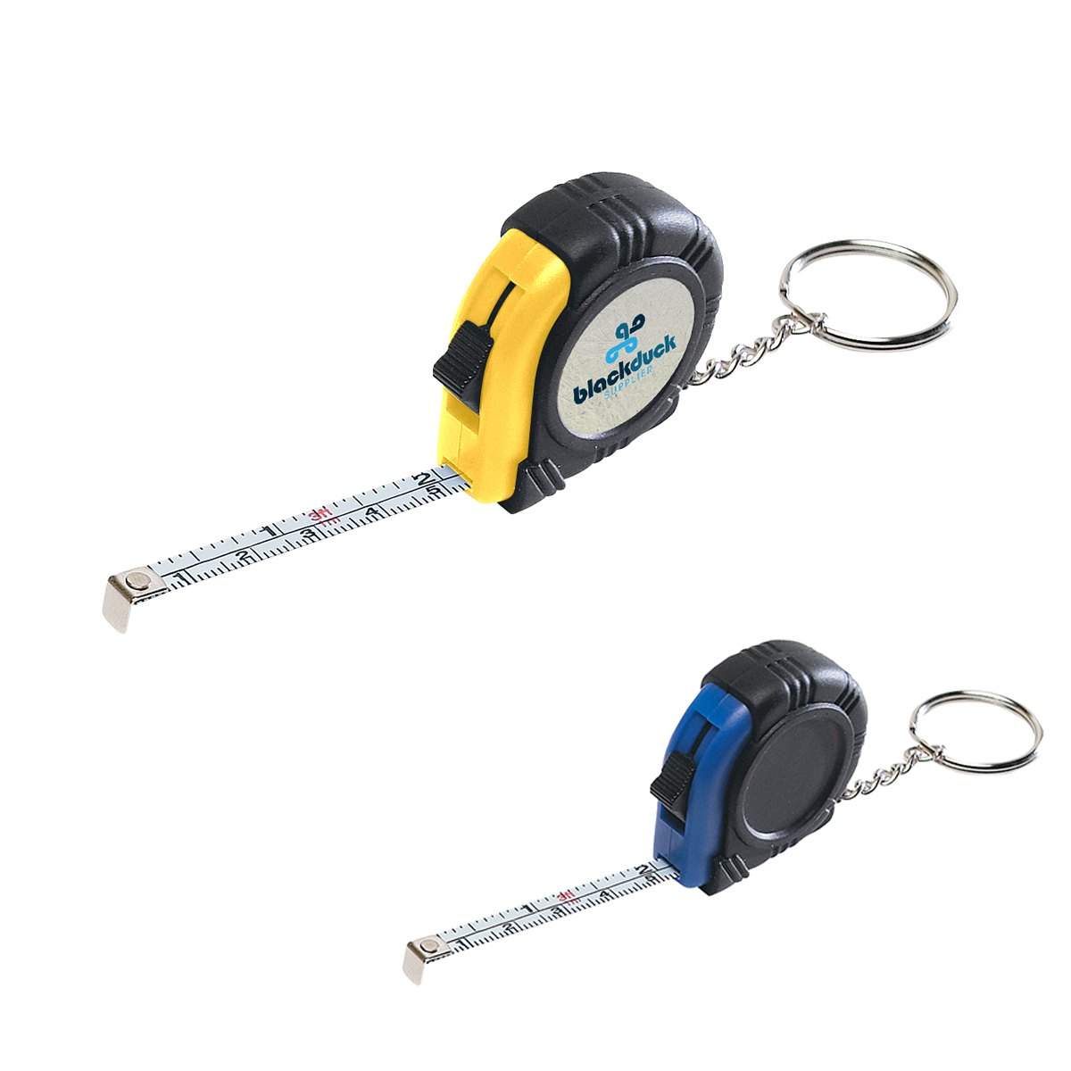 Rubber Tape Measure Key Tag With Laminated Labelwith Logo