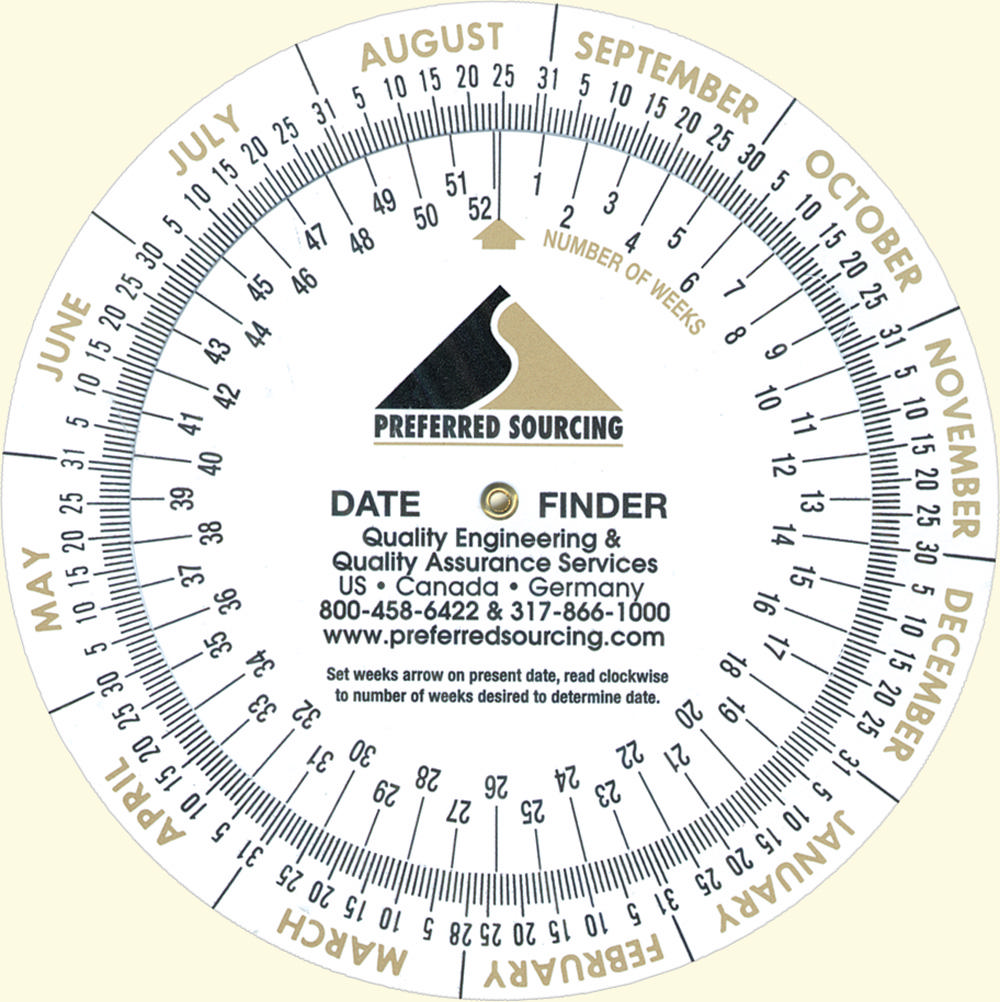 Custom Printed 4" Date Finder Calendar Card | Identity Links