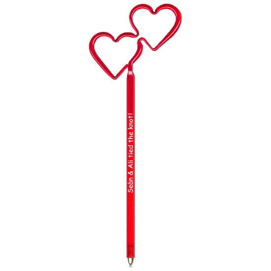 Promotional Double Heart Shaped Bent Pen