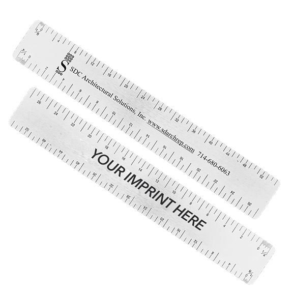 Customized 7" Stainless Steel Pocket Architectural Ruler: 2 Sided