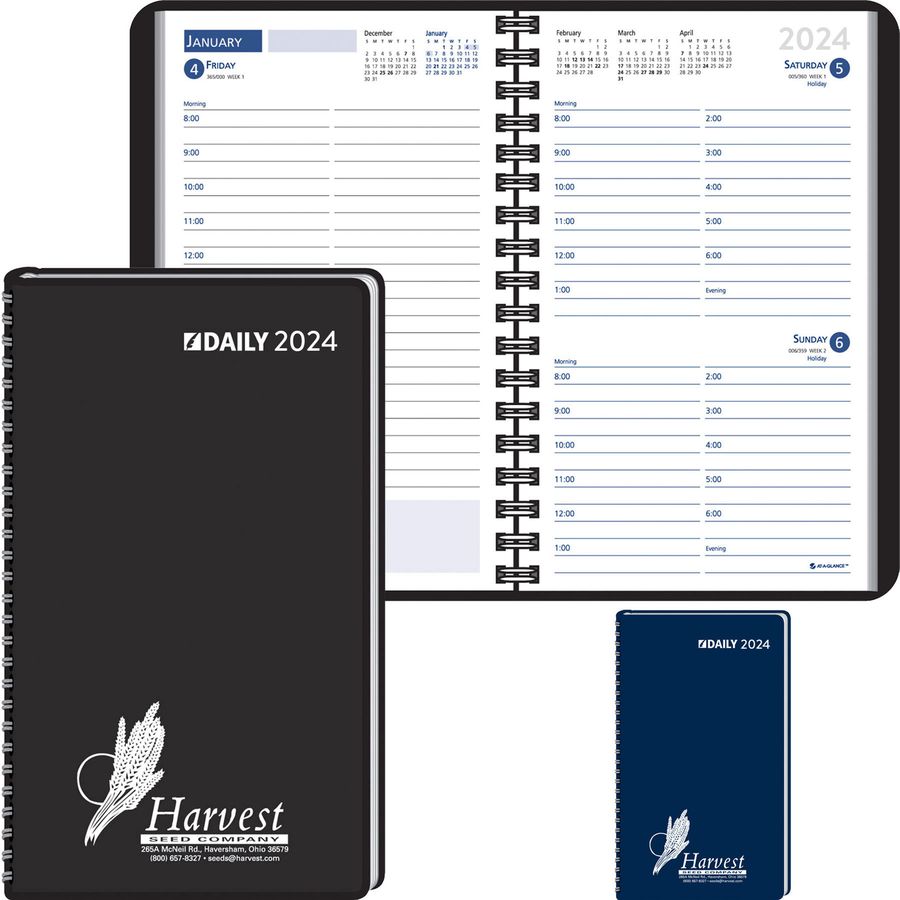 Ready Reference Ruled Daily Desk Planner with Spiral
