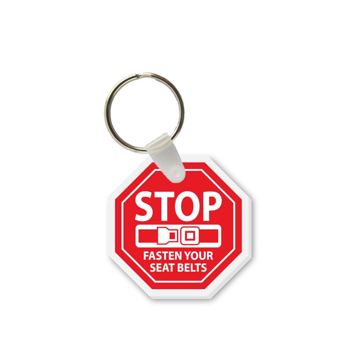 Custom Printed Stop Sign Soft Vinyl Keychain