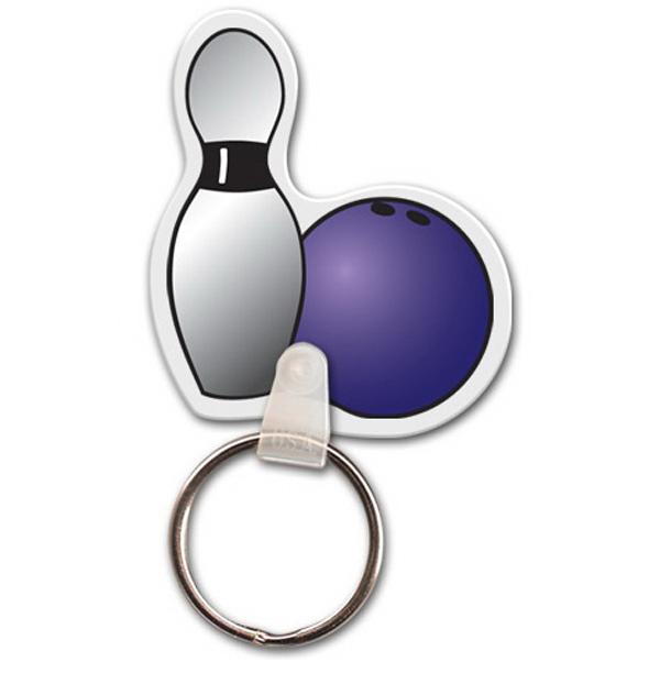 Custom Printed Bowling Ball and Pinl Vinyl Key Tag