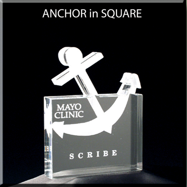 Promotional Anchor Shaped Acrylic Award/Paperweight
