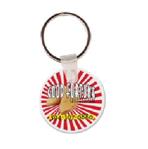 Custom Printed Circle #2 Soft Vinyl Keychain