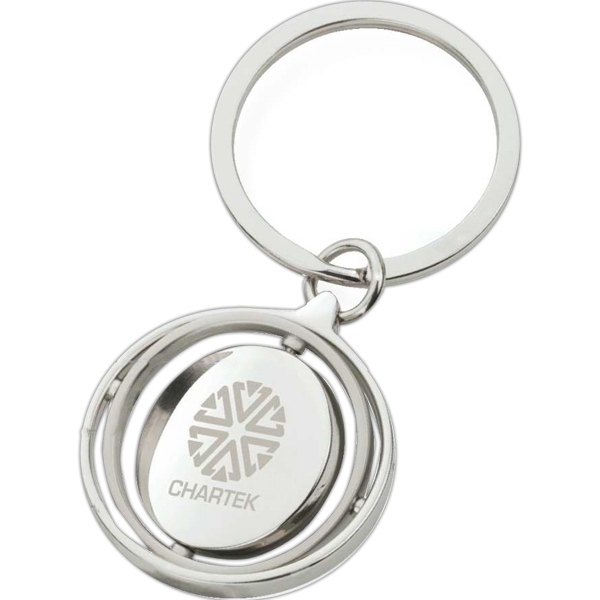 Custom Imprinted Silver Spinning Key Chain